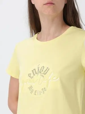 Liu Jo Cotton T-shirt With Rhinestone Logo