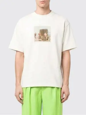 Jacquemus Cotton Blend Crewneck T-shirt With Graphic Print - White