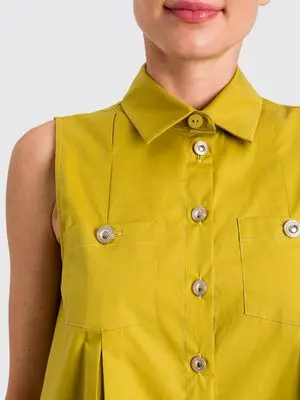 TWINSET Stretch Cotton Sleeveless Shirt