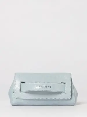 Orciani Gossip Stark Ruched Leather Clutch - Gnawed Blue