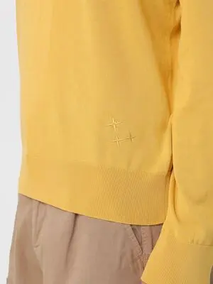 LANEUS Cotton Knit Top - Yellow
