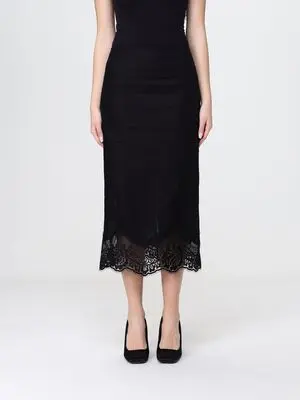 TWINSET Linen And Lace Pencil Skirt - Black
