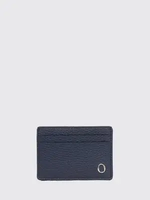 Orciani Micron Hammered Leather Credit Card Holder Blue