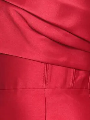 Solace London Satin Midi Dress - Red