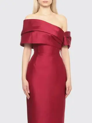 Solace London Satin Midi Dress - Red