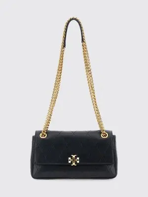 Tory Burch Charlie Quilted Leather Mini Crossbody Bag With Double T Logo - Black