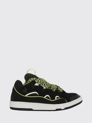 LANVIN Curb Leather And Mesh Sneakers - White 1