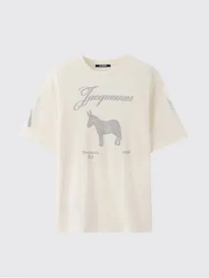 Jacquemus Cotton Crewneck T-shirt With Logo - Ivory