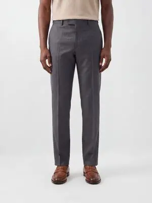 JIL SANDER Virgin Wool Tailored Trousers - Charcoal