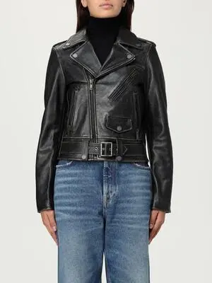 GOLDEN GOOSE Leather Biker Jacket - Black