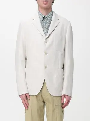 Etro Single-breasted Blazer In Cotton And Wool - Brown