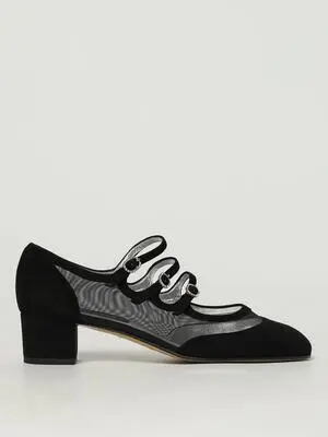 CAREL Suede Mesh Mary Jane Heels - Black