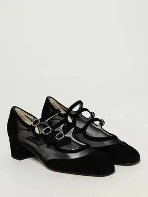 CAREL Suede Mesh Mary Jane Heels
