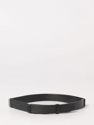 Orciani Nobuckle Hammered Leather Belt - Black
