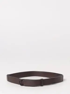 Orciani Nobuckle Hammered Leather Belt - Ebony