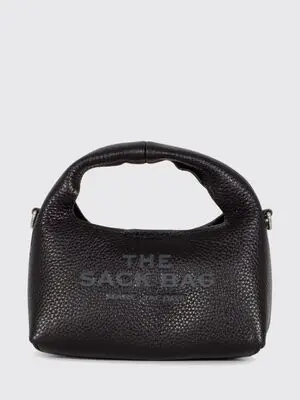 Marc Jacobs Marc Jacobs The Sack Mini Hammered Leather Top Handle Bag With Pouch Black