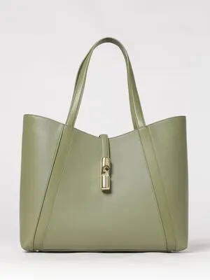 Furla Tote Bag With Gold Tone Clasp