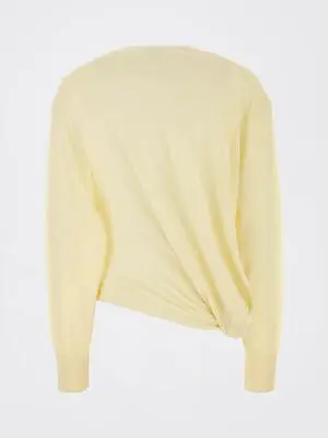 Loewe Draped V-neck Wool Blend Sweater - Yellow