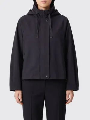 DUNO Technical Fabric Windbreaker Jacket With Hood And Drawstring - Black