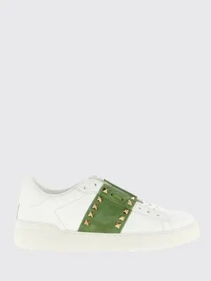 Valentino Garavani Rockstud Untitled Leather And Suede Lace-up Sneakers - Green