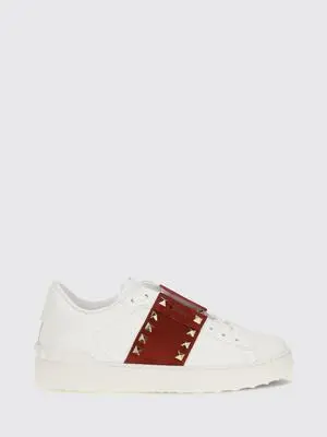 Valentino Garavani Rockstud Untitled Leather And Suede Lace-up Sneakers - Red