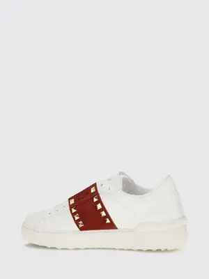 Valentino Garavani Rockstud Untitled Leather And Suede Lace-up Sneakers - Red