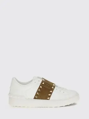 Valentino Garavani Rockstud Untitled Leather And Suede Lace-up Sneakers - White