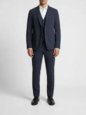 DUNO Single-breasted Technical Fabric Blazer With Flap Pockets - Blue