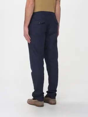 Eleventy Cotton And Linen Slim Fit Paisley Trousers