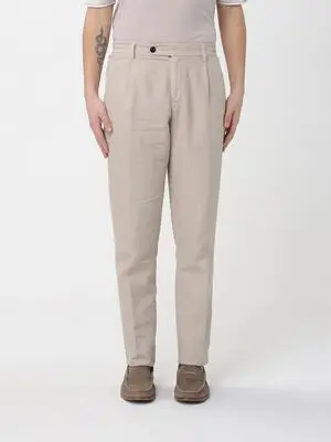 Eleventy Cotton And Linen Slim Fit Trousers - Sand