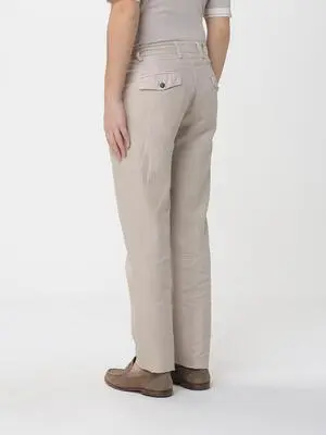 Eleventy Cotton And Linen Slim Fit Trousers - Sand