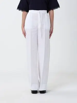 TWINSET Linen Palazzo Trousers - White