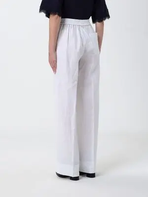 TWINSET Linen Palazzo Trousers - White