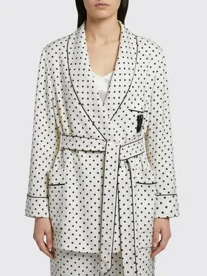 Valentino Garavani Polka Dot Viscose Robe Jacket - Black