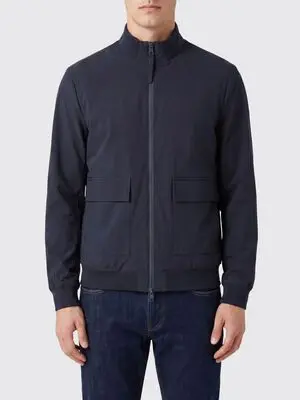 DUNO Sound Trevi Cotton Bomber Jacket With High Neck And Patch Pockets - Blue