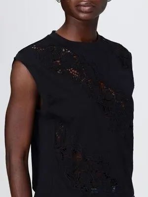 TWINSET Cotton And Macramé Top - Black