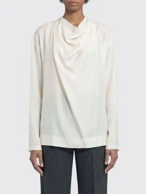 Carven Draped Silk Blouse - Ecru