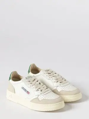 AUTRY Medalist Low Bi Leather Sneakers With Perforated Toe - Beige
