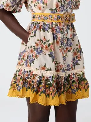 Farm Rio Floral Print Puff Sleeve Mini Shirtdress