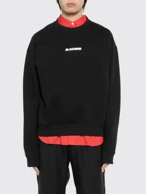 JIL SANDER Cotton Crewneck Sweatshirt With Logo - Black