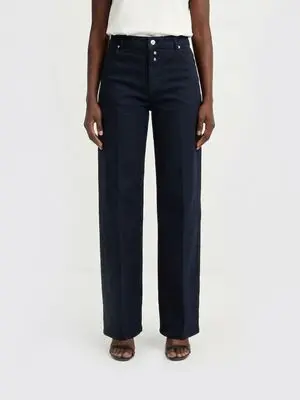 Victoria Beckham Cotton Denim Straight Jeans - Navy