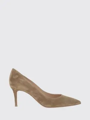 GIANVITO ROSSI Suede Stiletto Heel Pumps - Beige