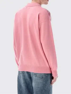 JW Anderson Diamond Pattern Wool Knit Polo Shirt - Pink