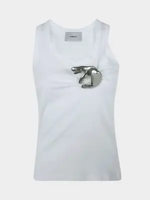 Coperni Asymmetric Cotton Top With Detail