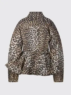 GANNI Leopard Print Button-up Shirt