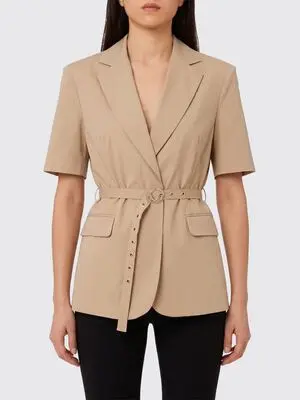 Liu Jo Cotton Blend Jacket With Belt - Beige