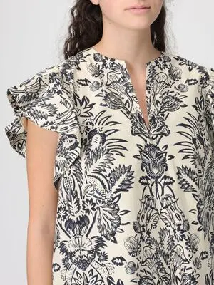 Ulla Johnson Printed Flutter Sleeve Top