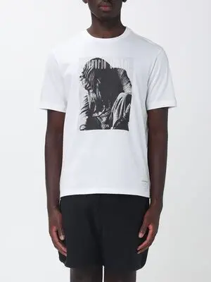 Emporio Armani Graphic Print Cotton T-shirt With Contrast Logo - White 1