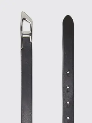 DIESEL® Leather Belt With Oval D Monogram Buckle