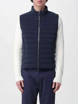 MOORER Padded And Quilted Down Vest - Blue
